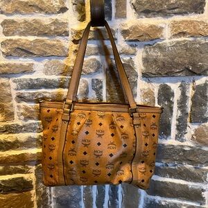 MCM | Bags | Mcm Tote Signature Logo Shoulder Bag | Poshmark